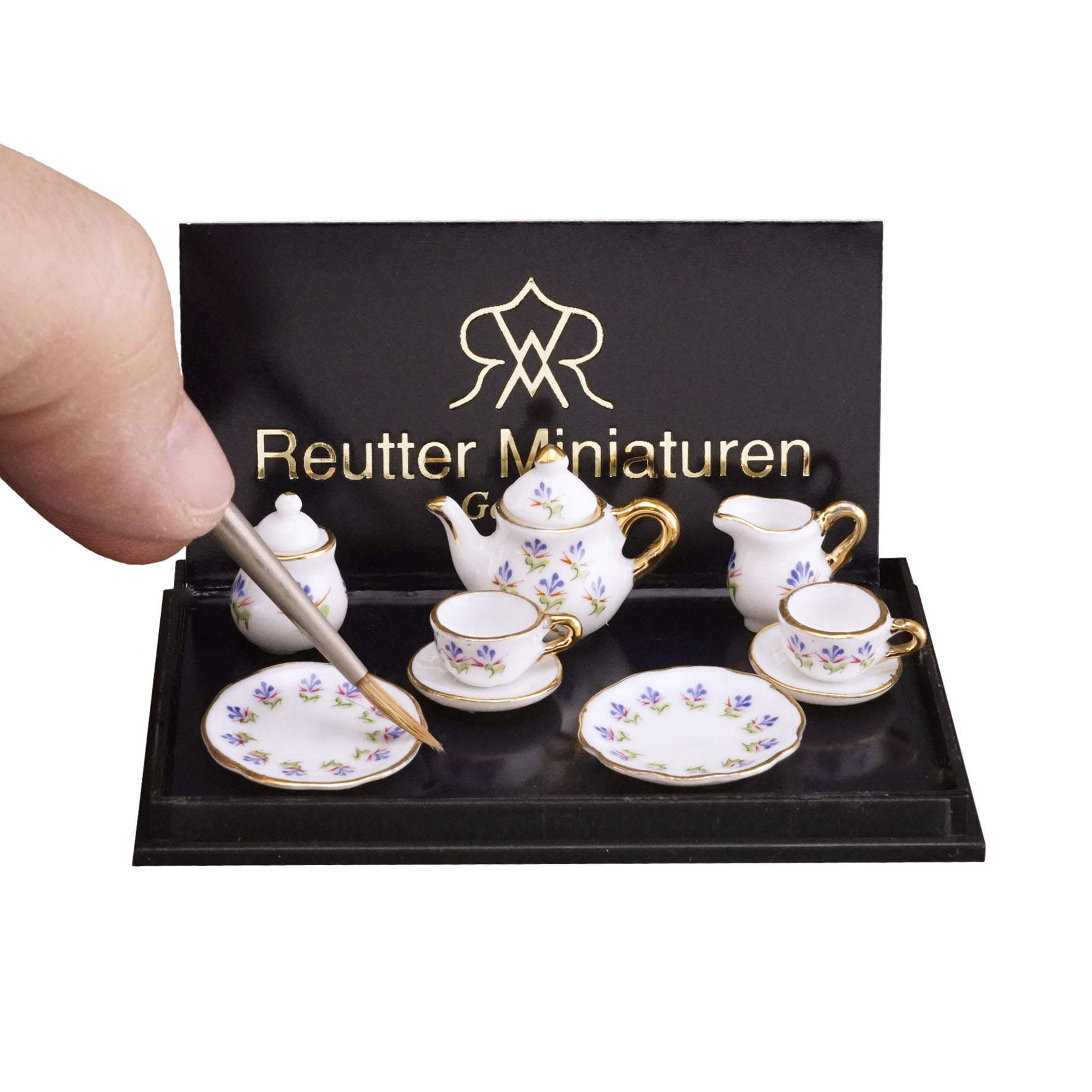 Onlineshop der Reutter Miniaturen GmbH.Tea Set 2 Persons - Design "Blue ...