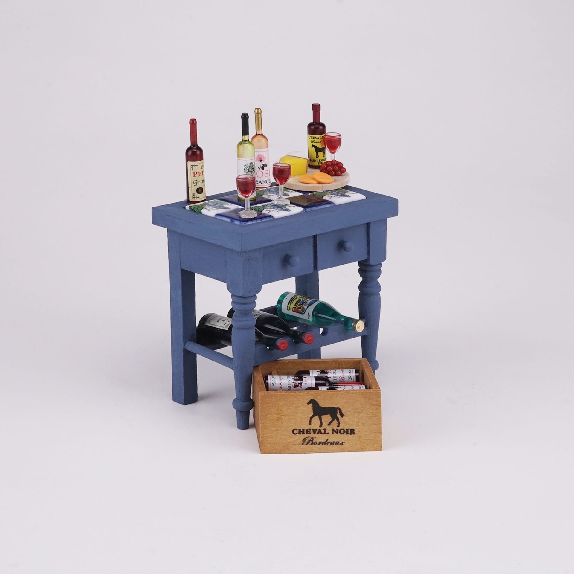 Onlineshop der Reutter Miniaturen GmbH.Blue Kitchen Wine Table with ...