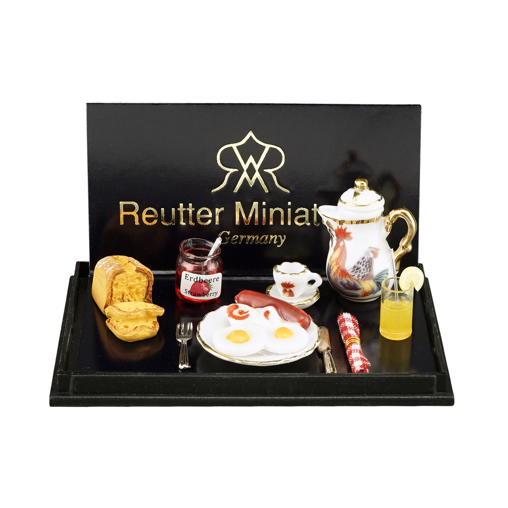 Onlineshop der Reutter Miniaturen GmbH.American Breakfast with fried ...