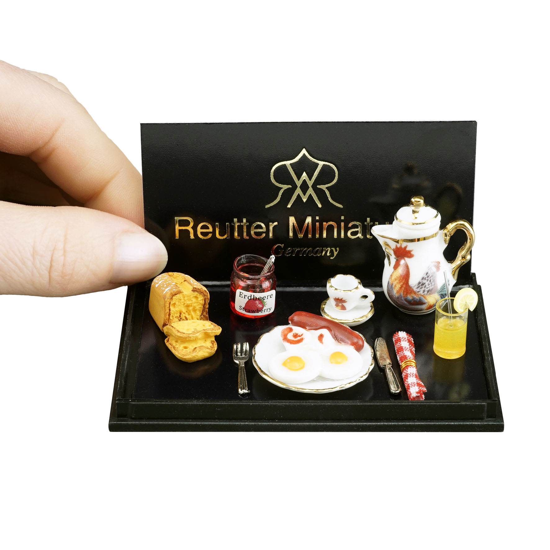 Onlineshop der Reutter Miniaturen GmbH.American Breakfast with fried ...
